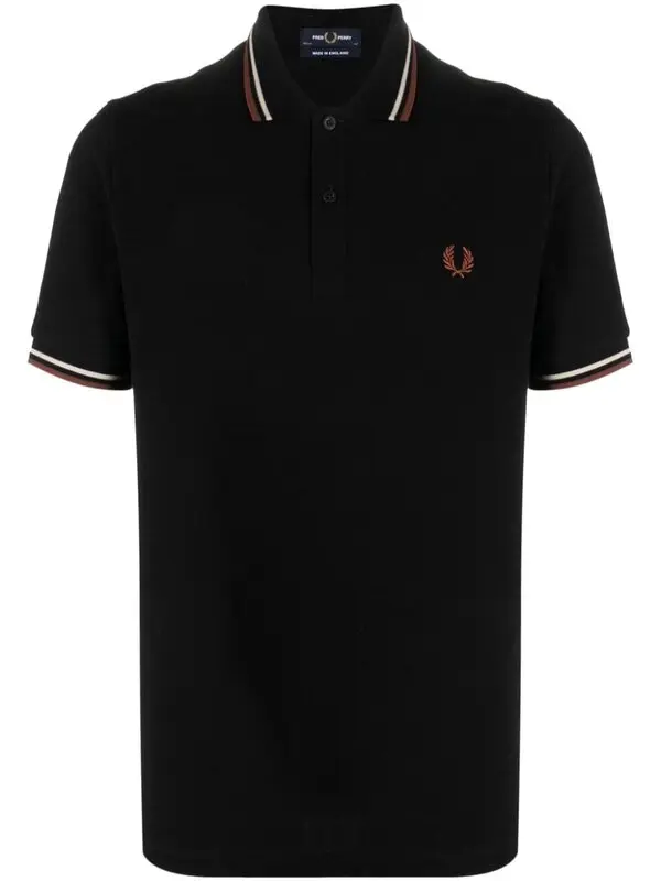 Fred Perry Logo Cotton Polo Shirt - Black