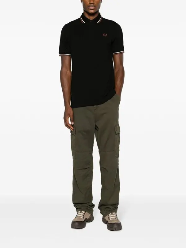 Fred Perry Logo Cotton Polo Shirt - Black