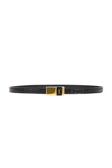 Saint Laurent Python Thin Anchor Belt - Nero