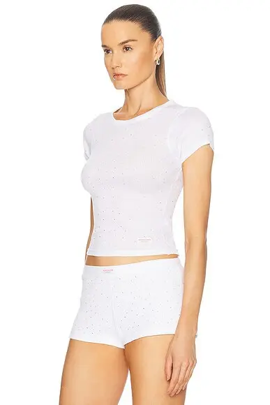Alexander Wang Crystal Hotfix Crewneck Tee
