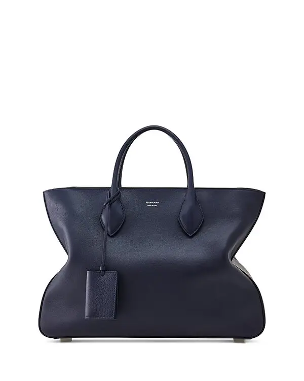 FERRAGAMO Leather Tote - Midnight