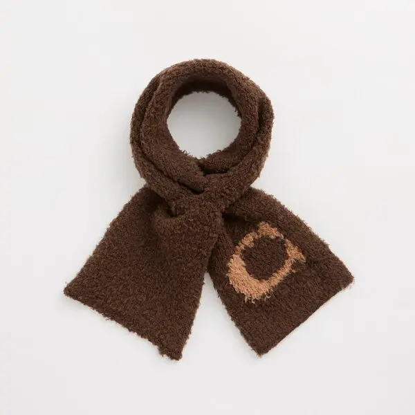 COACH® Restored Sherpa Knit Scarf - Dark Brown