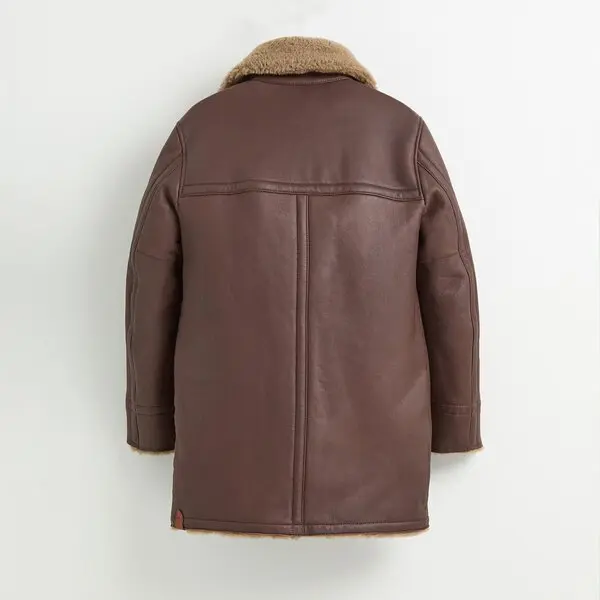 COACH Restored Reversible Shearling Coat - Honey Brown Dark Teak