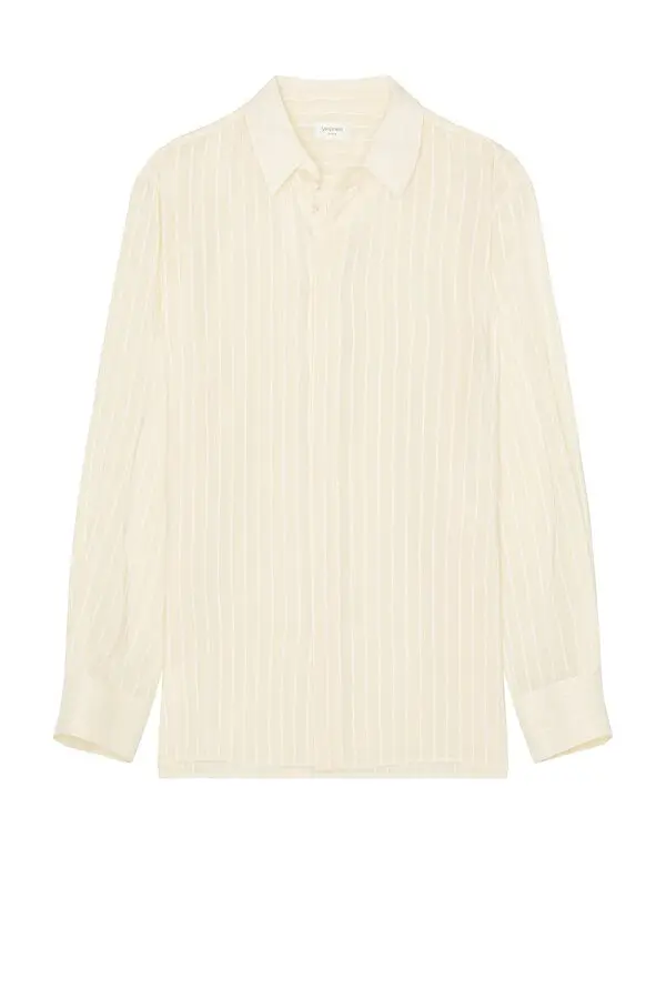 Saint Laurent Long Sleeve Shirt In Cream