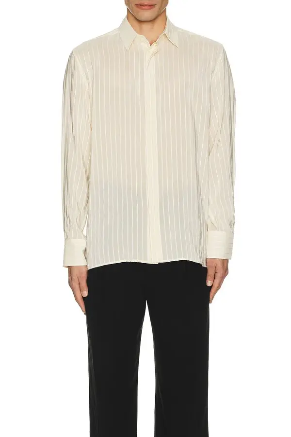 Saint Laurent Long Sleeve Shirt In Cream