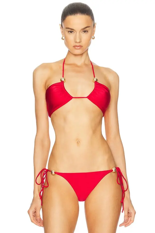 SHANI SHEMER Nika Bikini Top - Scarlet Red