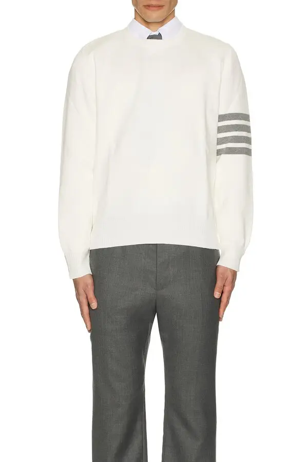 Thom Browne Milano Stitch Crew Neck Pullover