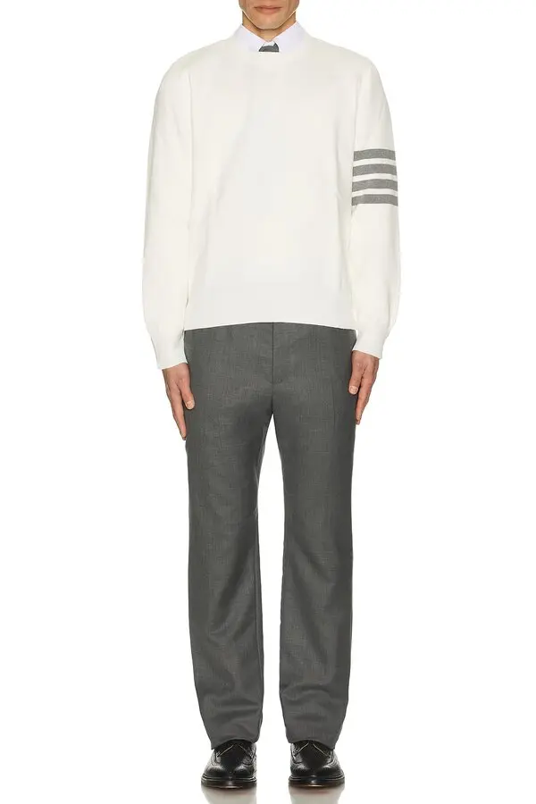 Thom Browne Milano Stitch Crew Neck Pullover