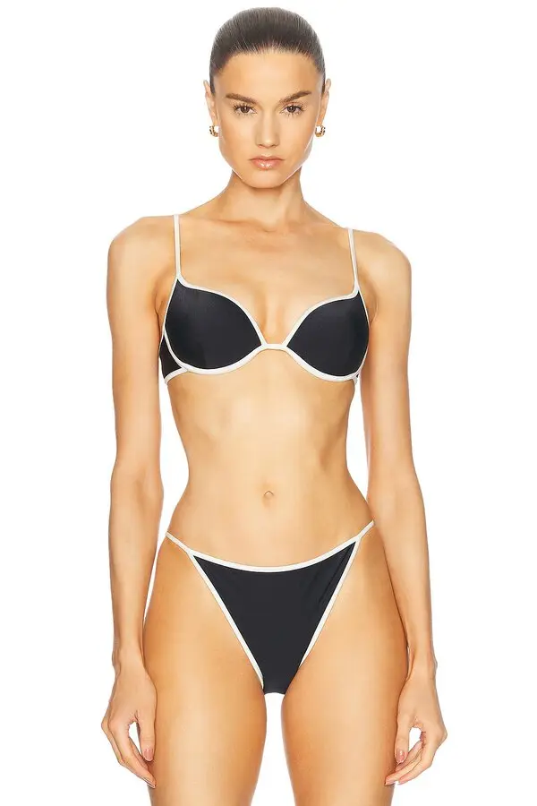 SHANI SHEMER Alexis Bikini Top - Black & White