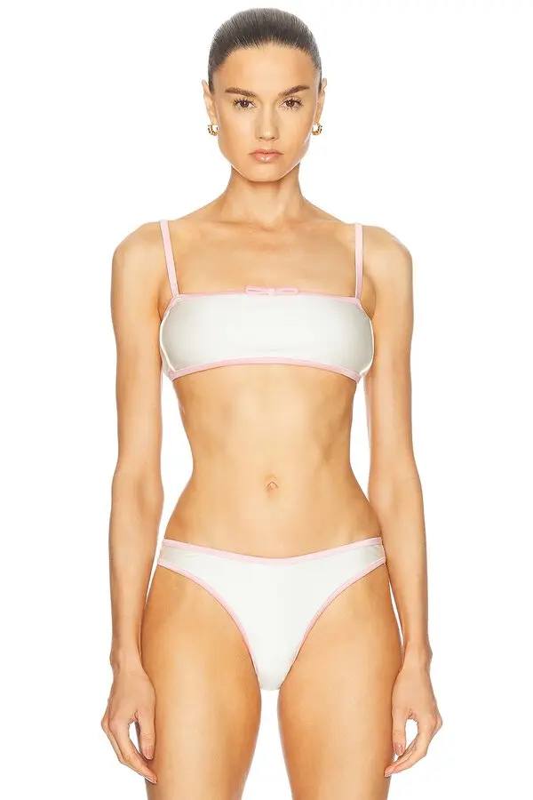 SHANI SHEMER Sia Bikini Top - Cream & Candy Pink
