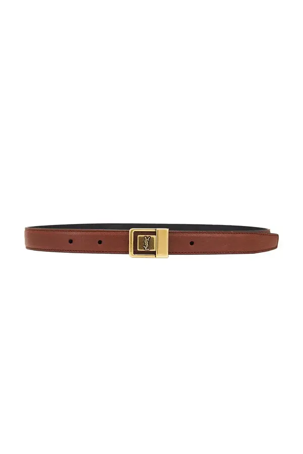 Saint Laurent Leather Belt - Wet Clay