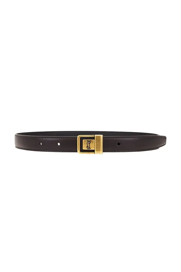 Saint Laurent Leather Belt - Brown Oak