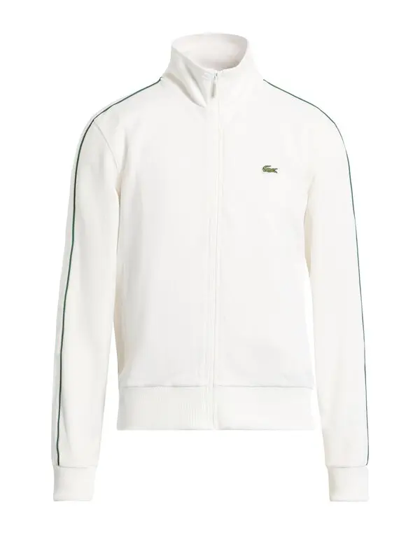 Lacoste Sweatshirt Size Polyester, Cotton, Elastane - White
