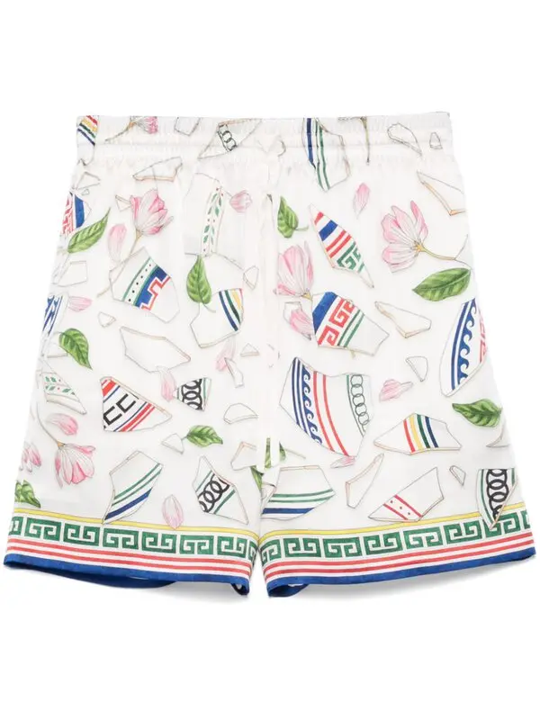 Casablanca Drawstring Shorts - White