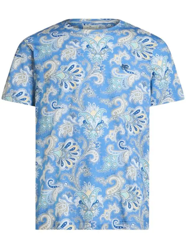 Etro Paisley-print T-shirt - Blue