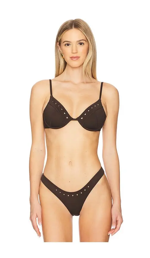 GIGI C Alice Bra Bikini Top - Chocolate