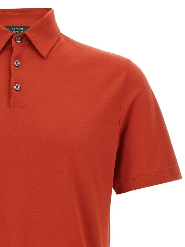 ZANONE Cotton Polo Shirt - Brown