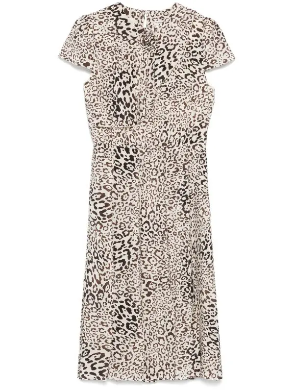 Alessandra Rich Leopard-print Pleated Midi Dress