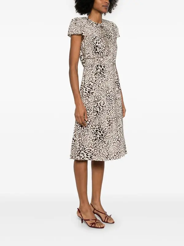 Alessandra Rich Leopard-print Pleated Midi Dress