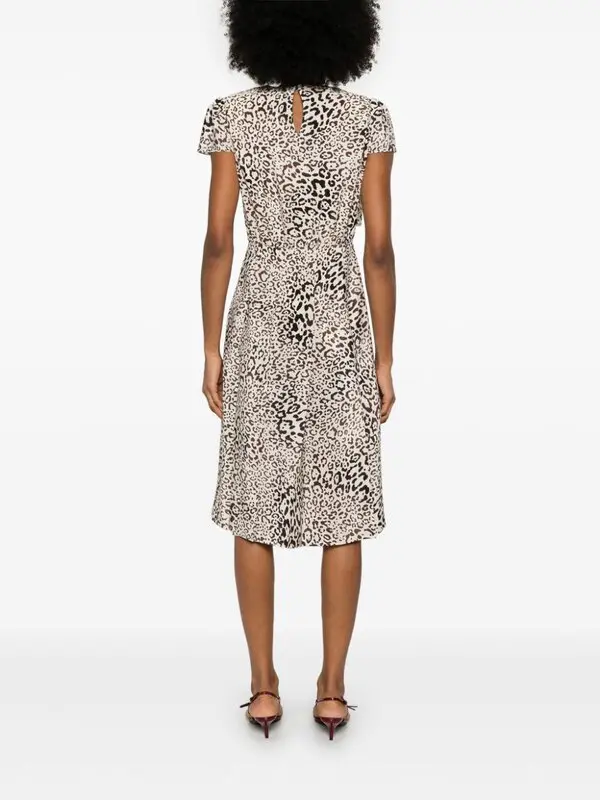 Alessandra Rich Leopard-print Pleated Midi Dress