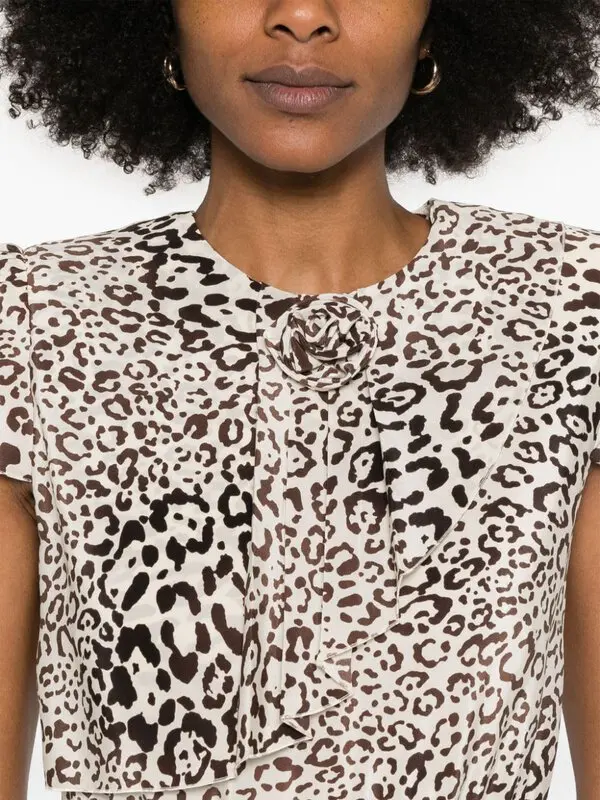 Alessandra Rich Leopard-print Pleated Midi Dress