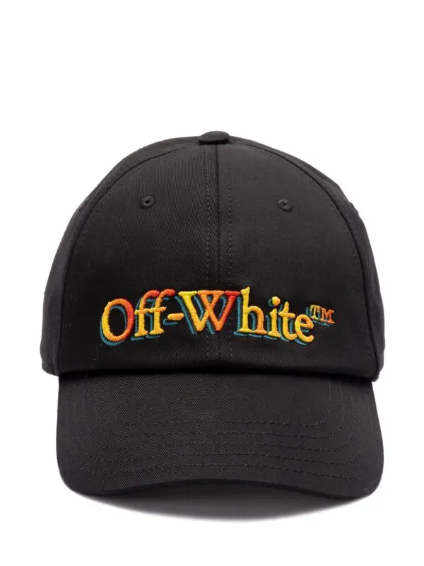 Off-White Logo-embroidered Cap - Black