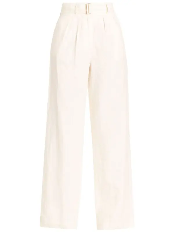 HEVRON Linen Wide Leg Trousers