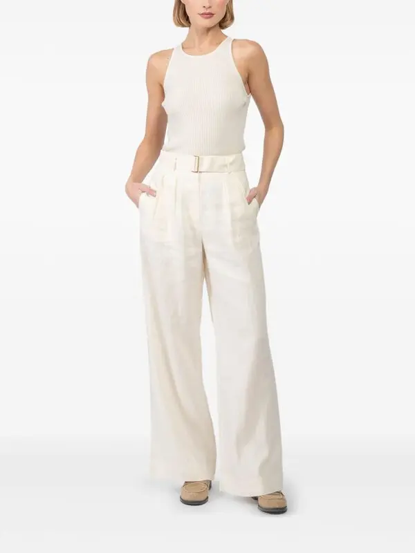 HEVRON Linen Wide Leg Trousers