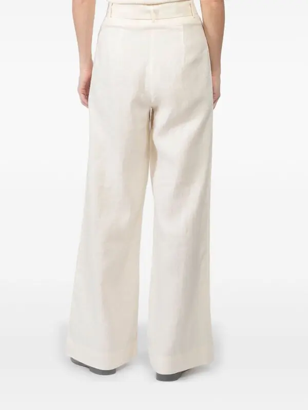 HEVRON Linen Wide Leg Trousers