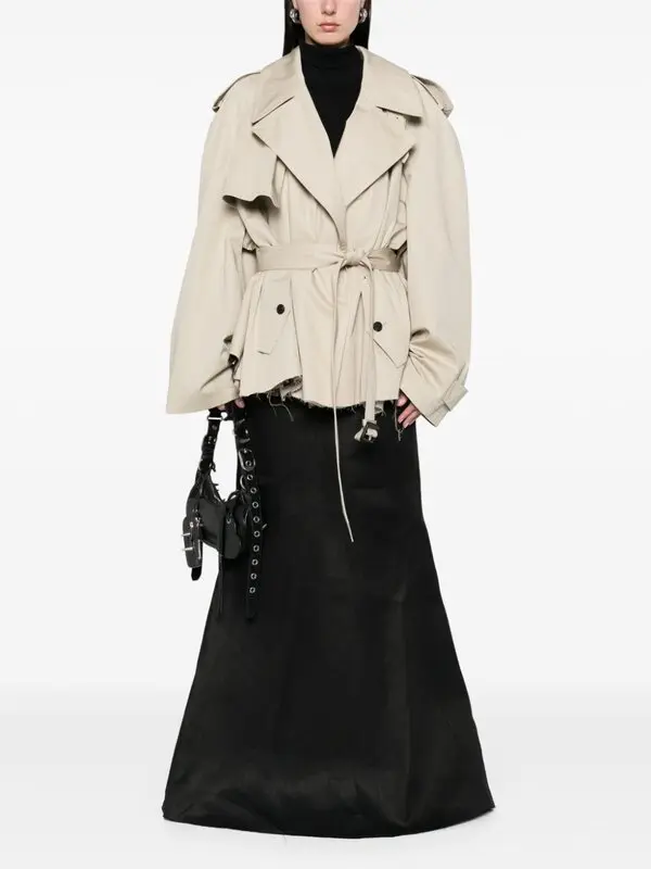 Balenciaga Cropped Trench Coat - Neutrals