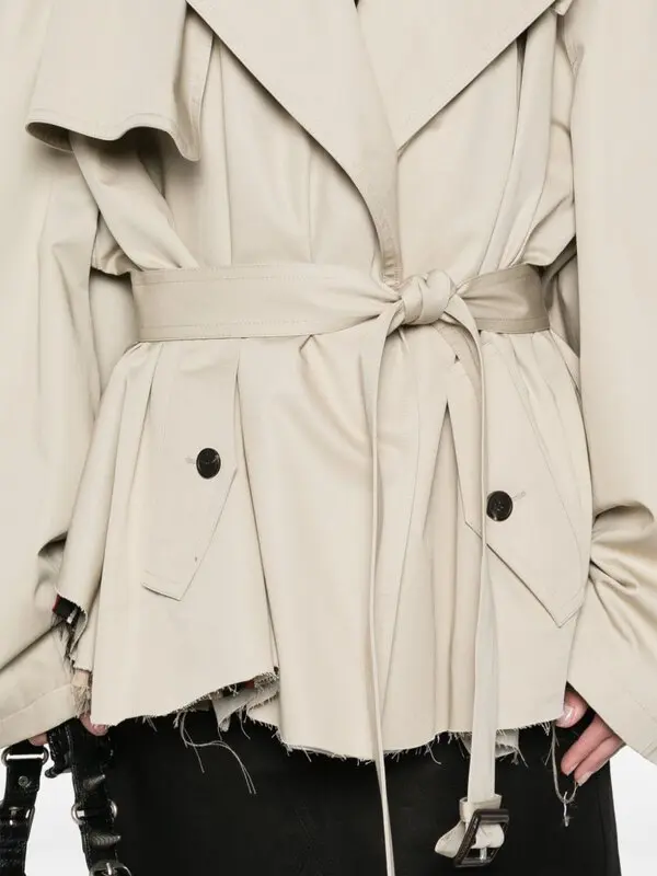 Balenciaga Cropped Trench Coat - Neutrals