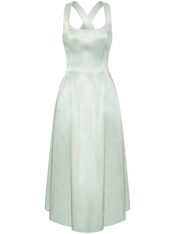 Philosophy Di Lorenzo Serafini Satin Midi Dress - Green