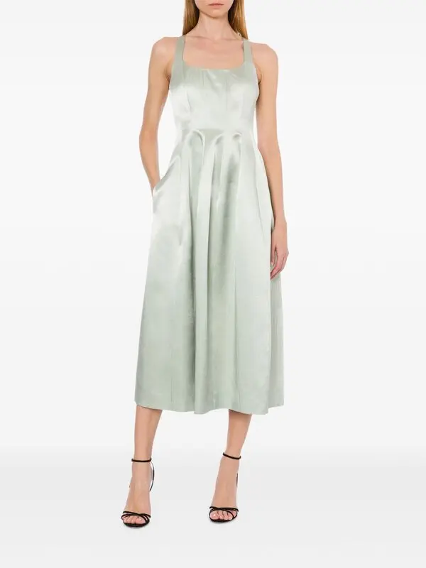 Philosophy Di Lorenzo Serafini Satin Midi Dress - Green