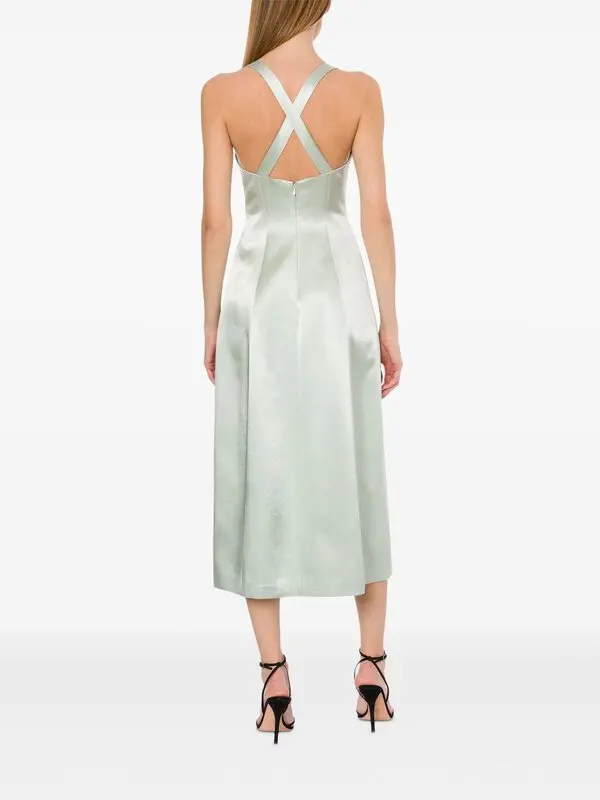 Philosophy Di Lorenzo Serafini Satin Midi Dress - Green
