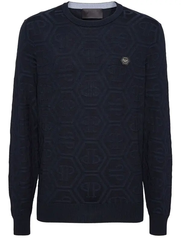 Philipp Plein Monogram-jacquard Sweater