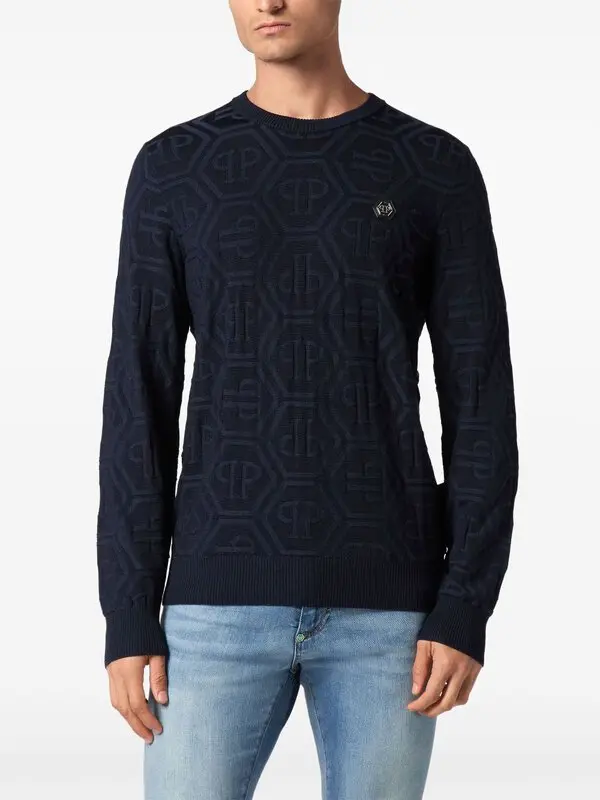 Philipp Plein Monogram-jacquard Sweater