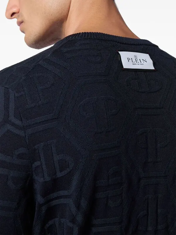 Philipp Plein Monogram-jacquard Sweater