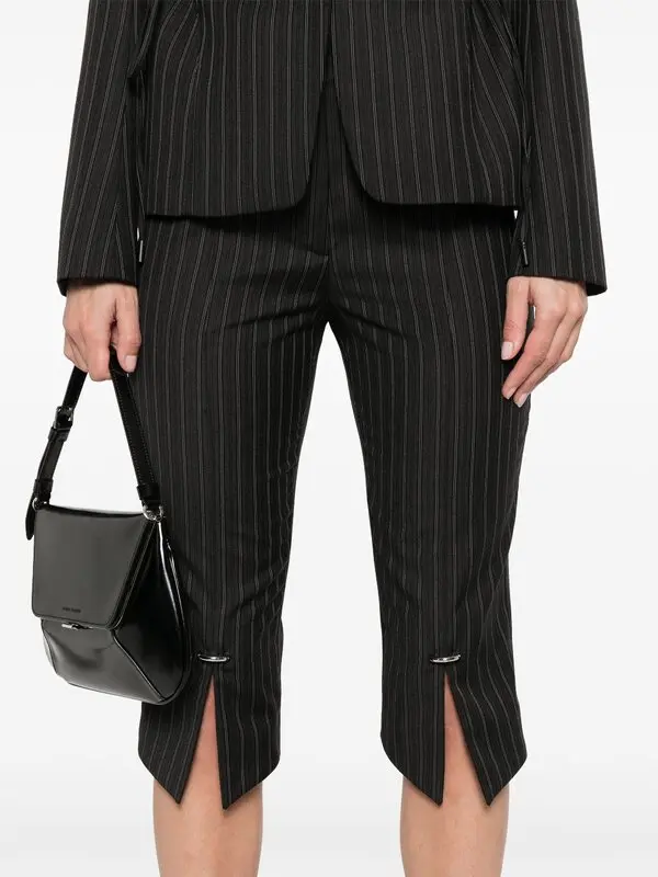 MUGLER Pinstripe Pierced Trousers