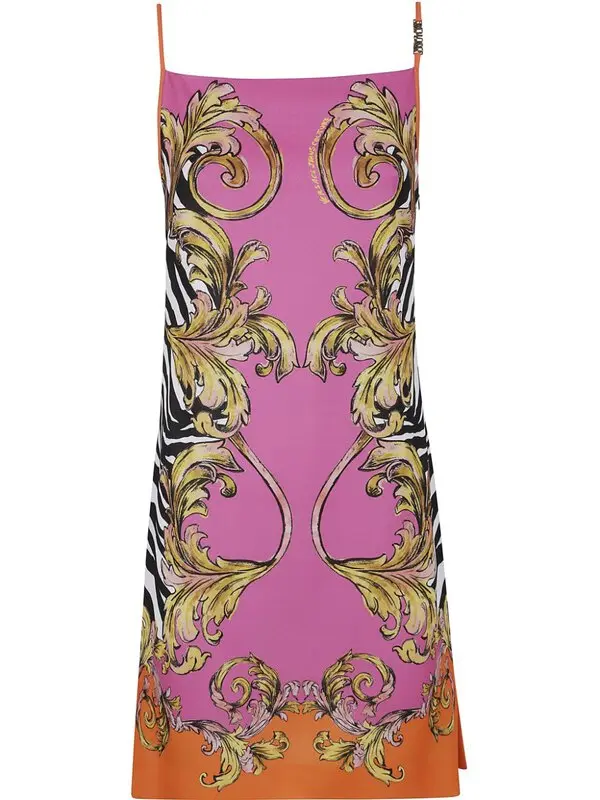 Versace Outline Barocco Mini Dress - Pink