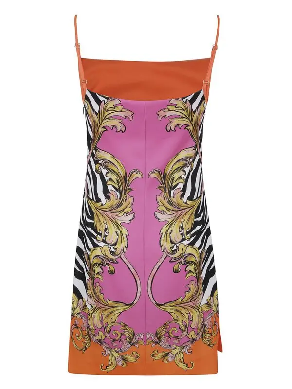 Versace Outline Barocco Mini Dress - Pink