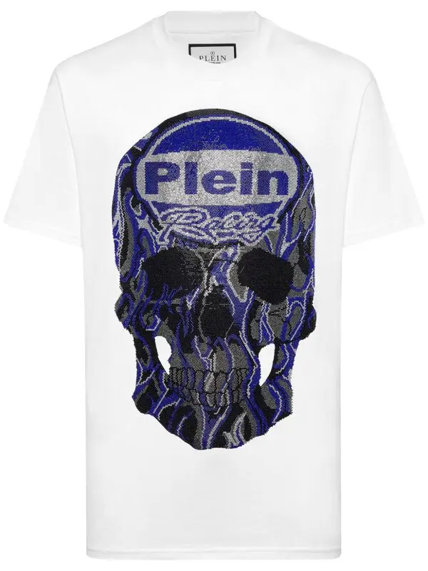 Philipp Plein Strass Skull T-shirt - White