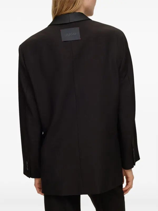 Hugo Logo-patch Blazer With Shawl Lapels