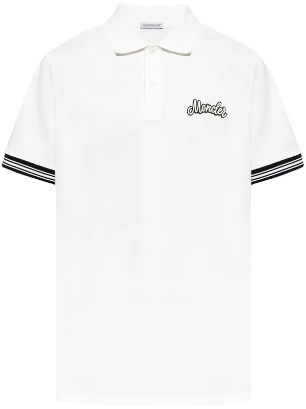 Moncler Logo-embroidered Polo Shirt - White