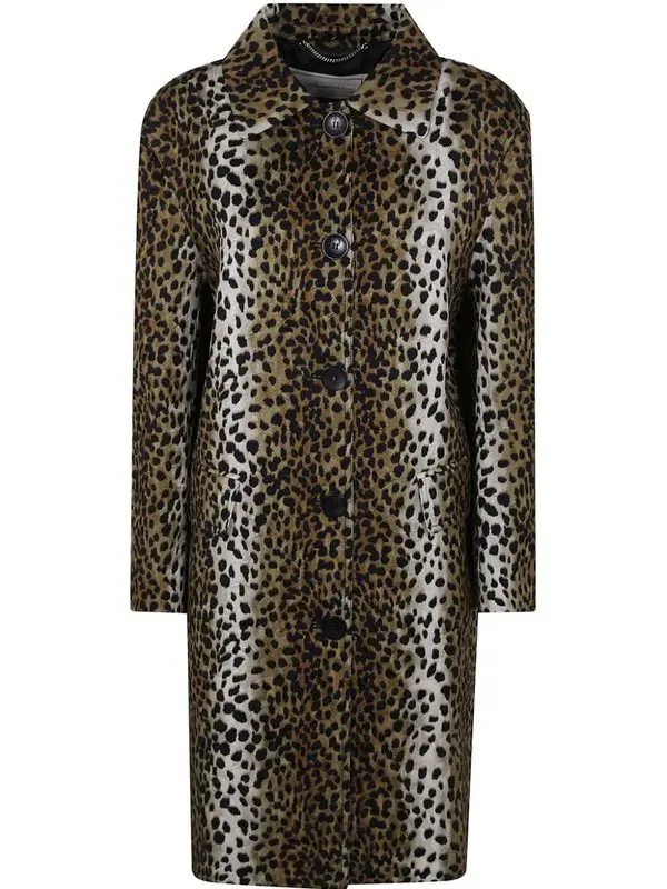 Blumarine Leopard-print Coat - Brown