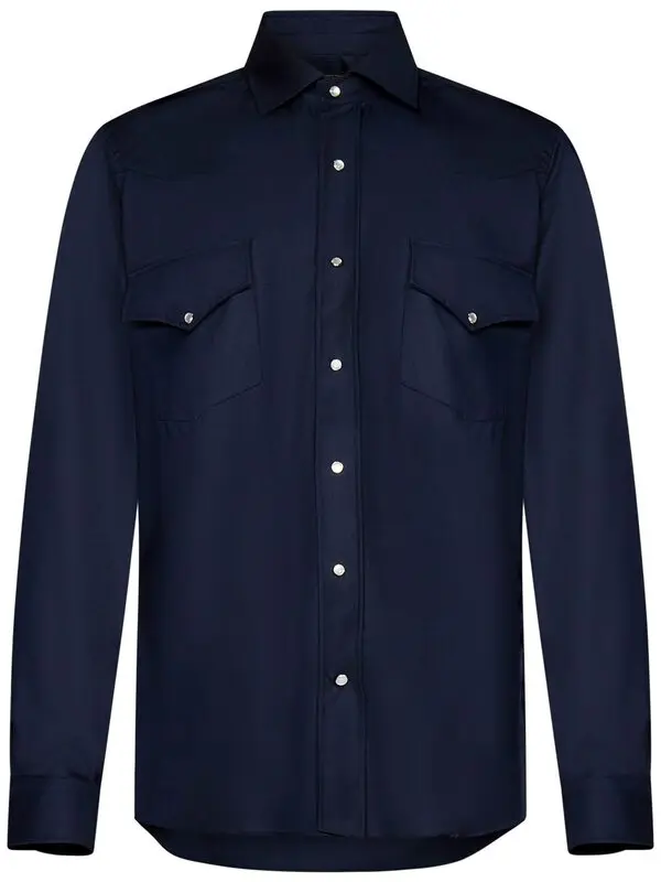 FRANZESE COLLECTION Virgin Wool Shirt - Blue