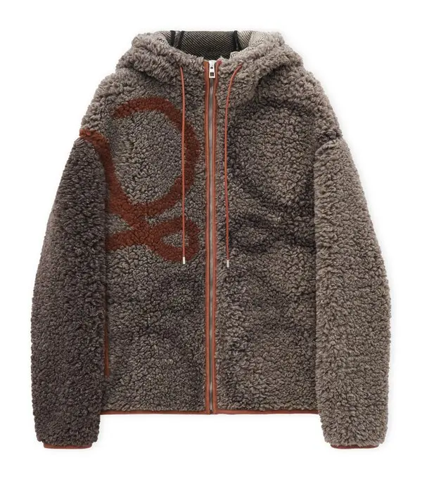 Loewe Fleece Hooded Jacket - Beige | Editorialist