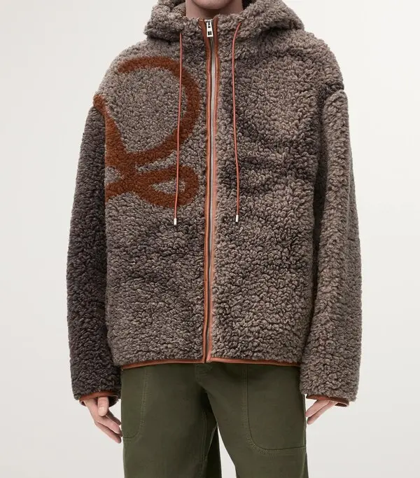 Loewe Fleece Hooded Jacket - Beige | Editorialist
