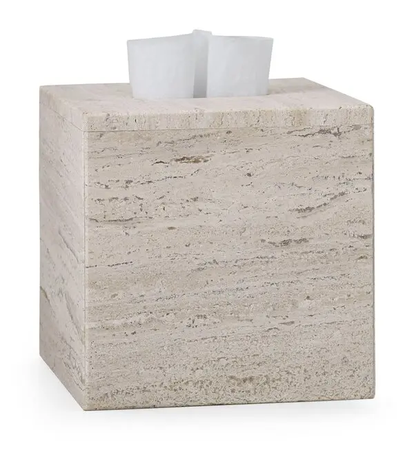 LABRAZEL Aztec Travertine Tissue Box Cover - Nude