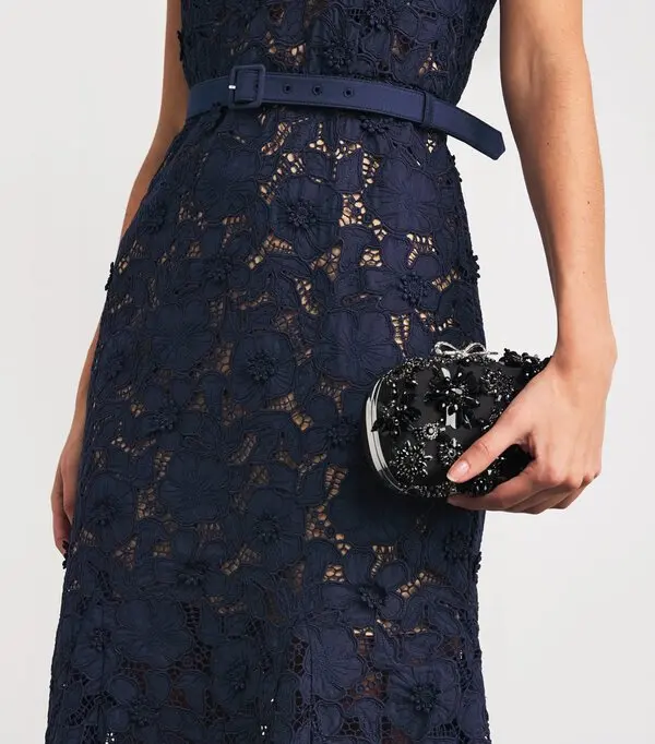 SELF-PORTRAIT Lace Collared Midi Dress