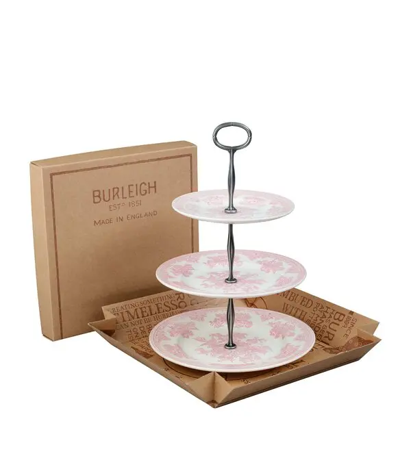 BURLEIGH Asiatic Pheasants 3-tier Cake Stand - Pink